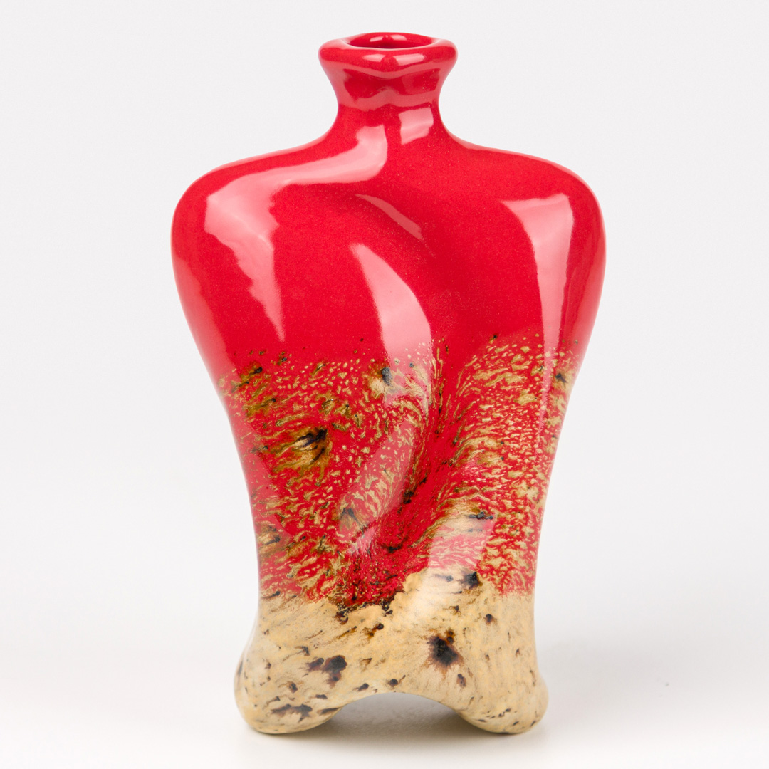 SW-504 Red Gloss over SW-176 Sandstone - Mayco